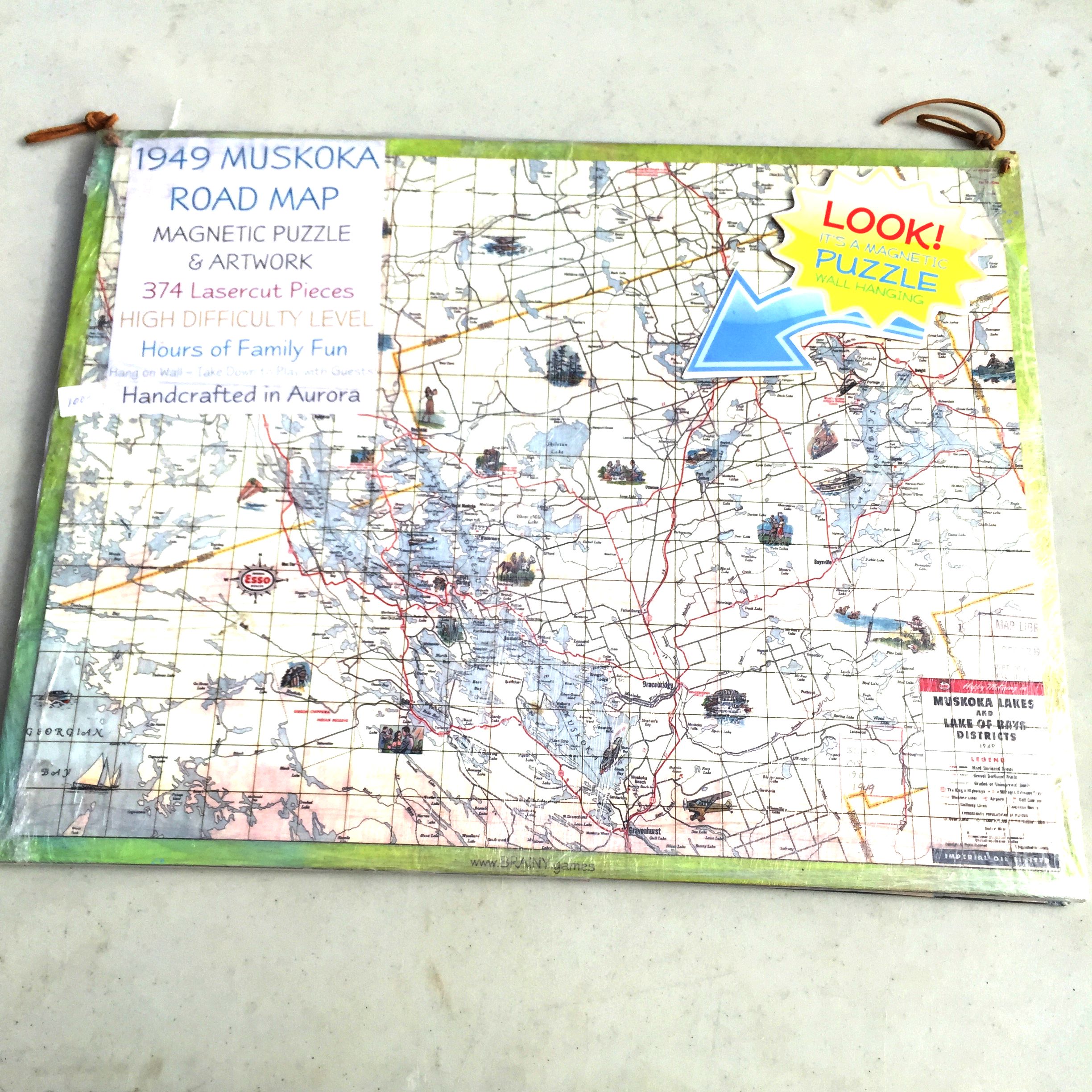 Muskoka Map Magnetic Wall Puzzle 24x18 ($100)